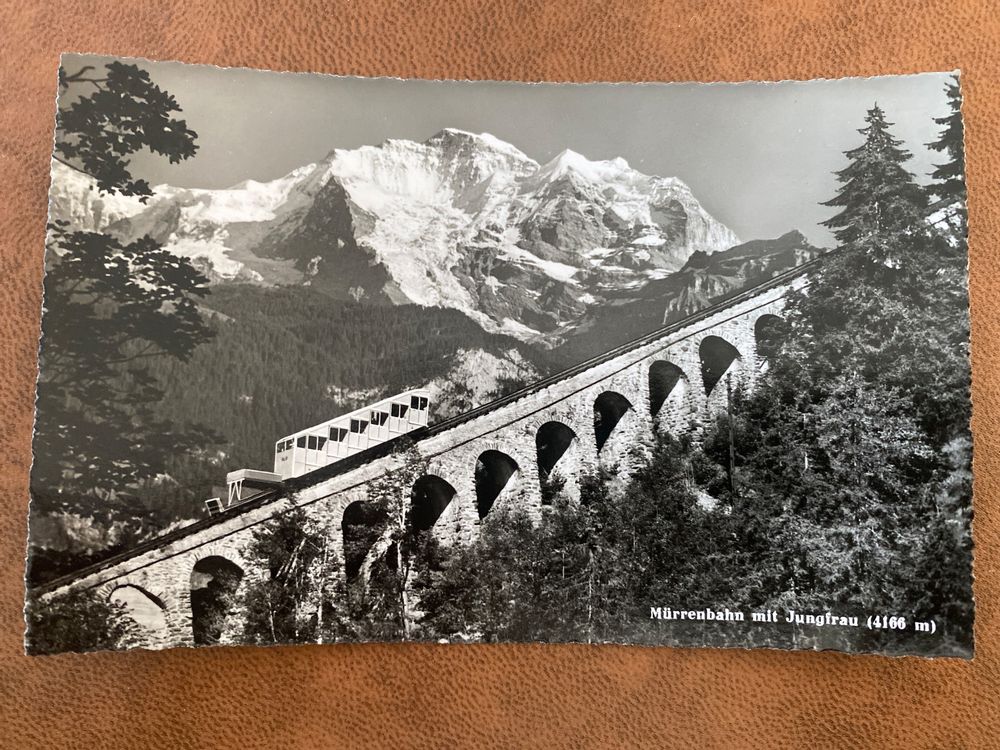 Alte Postkarte: Wengen, Mürrenbahn mit Jungfrau (Neu (gemäss ...