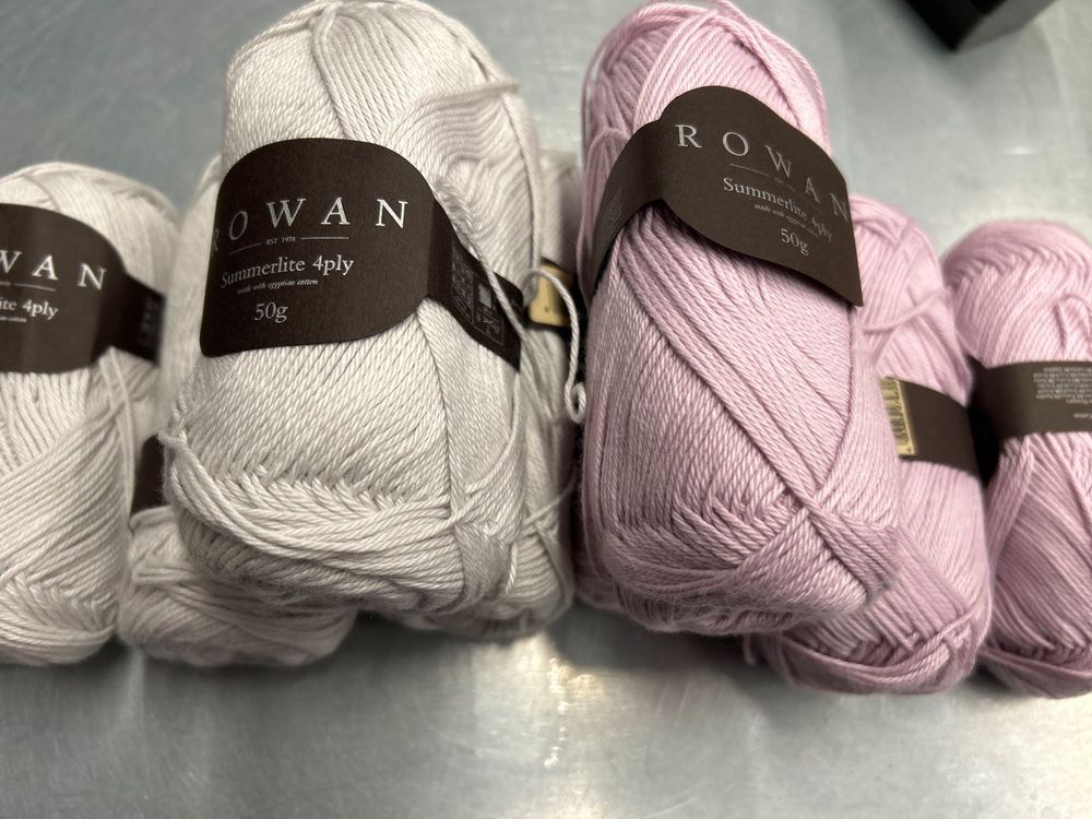 Rowan - 8 Stk. Summerlite 4ply - silberweiss und rosa (Gebraucht) in ...