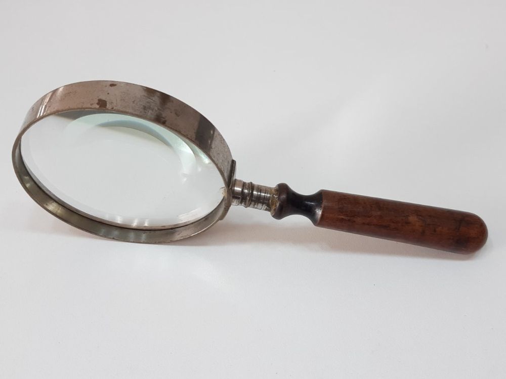 Antike Lupe mit Holzgriff - Ancienne loupe manche en bois (Gebraucht ...