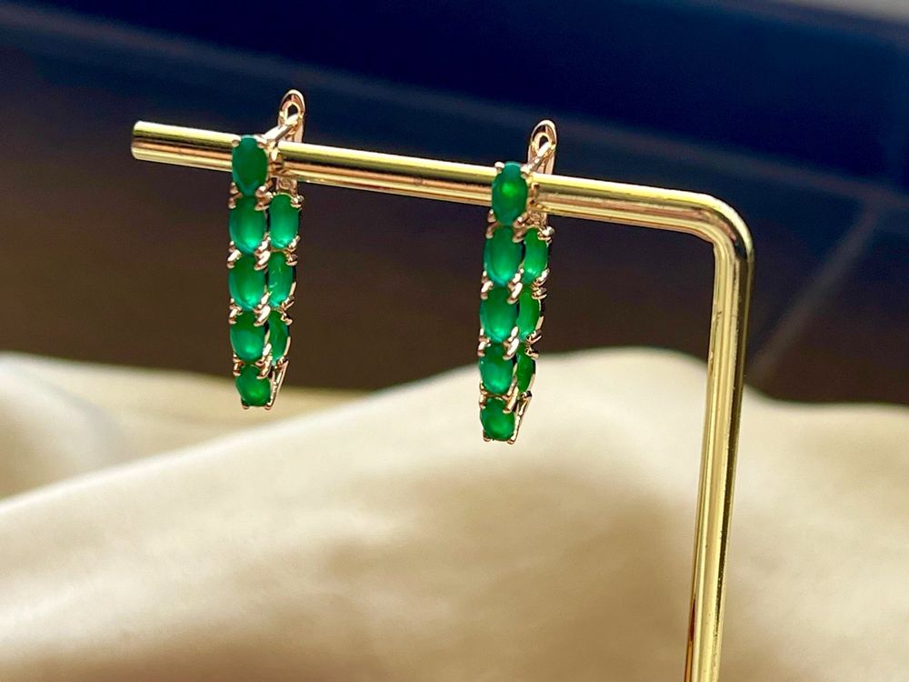 Boucles pendantes plaqué or rose - stamp "585" (Neuf avec emballage d ...