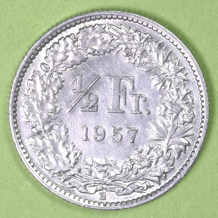 1957 / FR. 0.50 - MÜNZE, natürlich noch in SILBER ! (Gebraucht) in Luzern für CHF 1.3 – mit ...