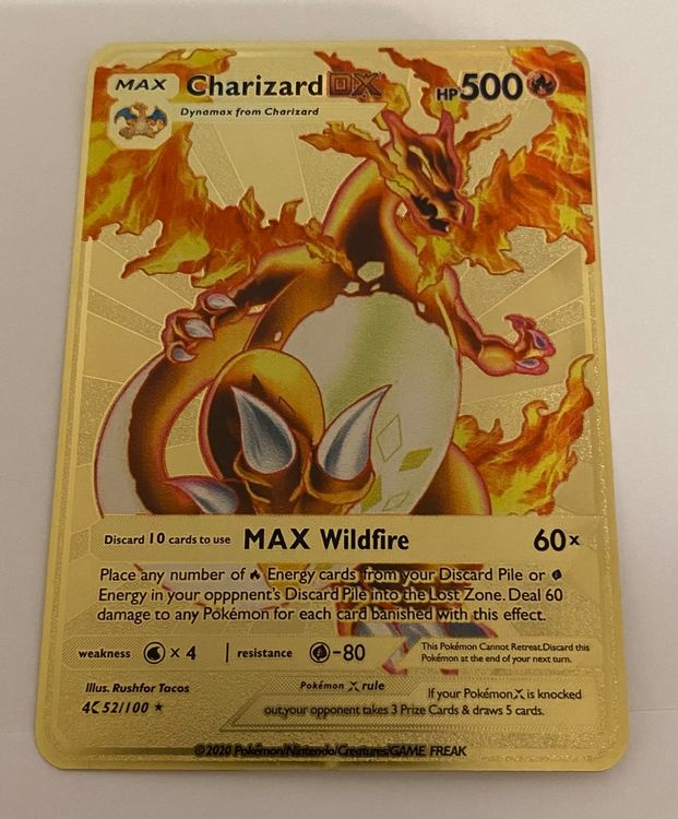 Pokemon Charizard Gold - Metal Card | Kaufen auf Ricardo