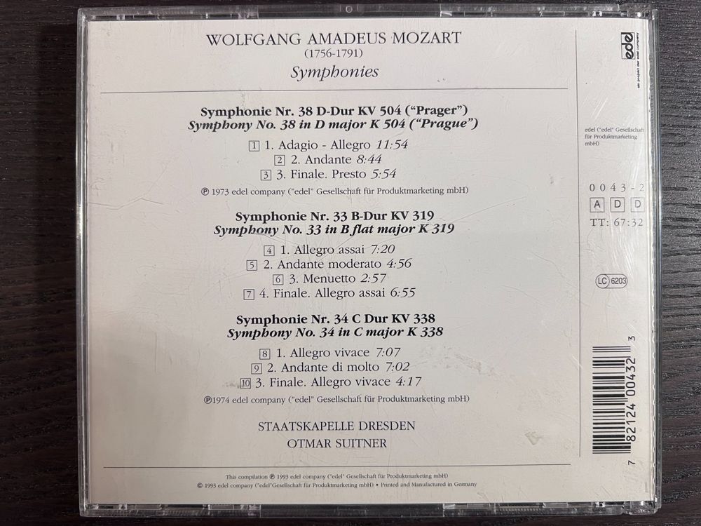 Mozart Staatskapelle Dresden - Symphonies No. 38, 33 & 34 (Gebraucht) in Zürich für CHF 4.9 ...