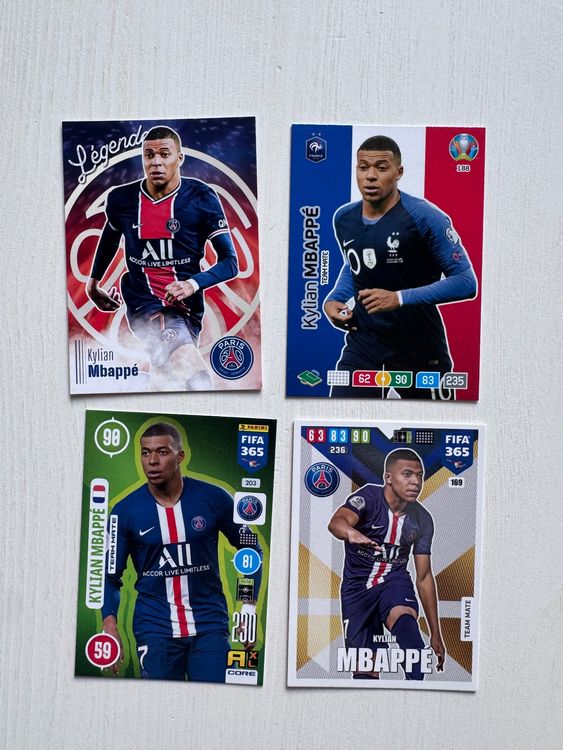 4 x Panini Trading Cards - Kylian Mbappe (Neu (gemäss Beschreibung)) in ...