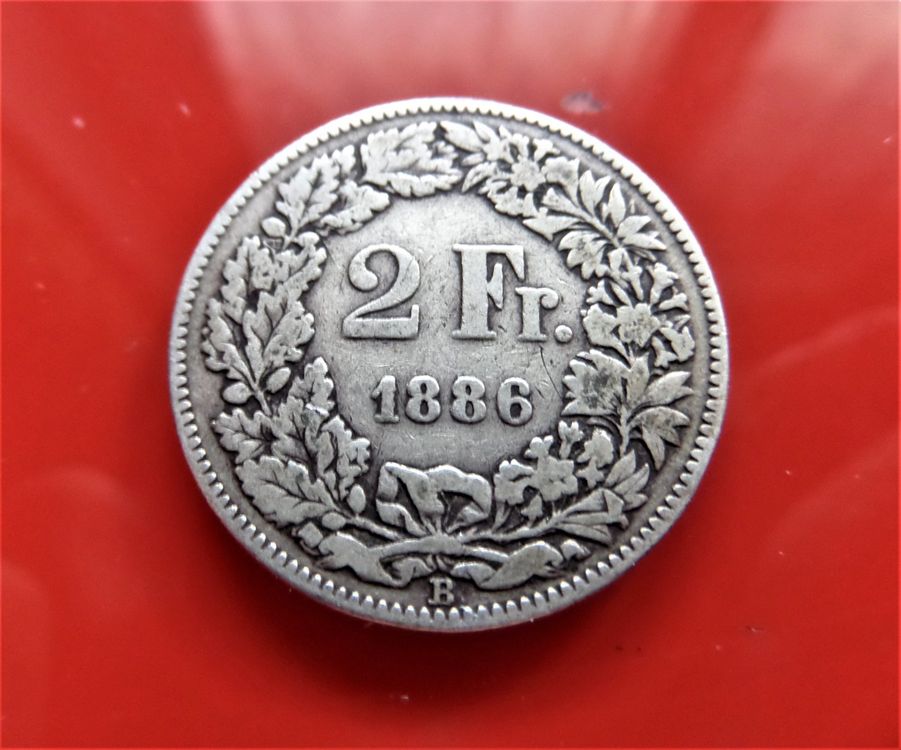 Alter SCHWEIZER 2 Fr / 1886 SILBER Münze (Gebraucht) in Glis für CHF 6 – mit Lieferung auf ...
