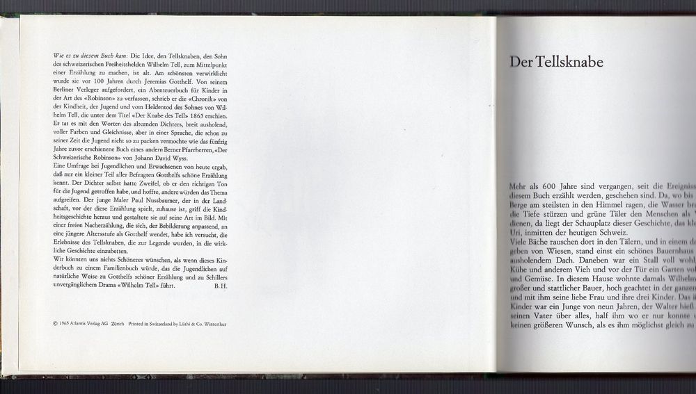 Der Knabe des Tell v. Paul Nussbaumer Text Bettina Hürlimann (Gebraucht ...