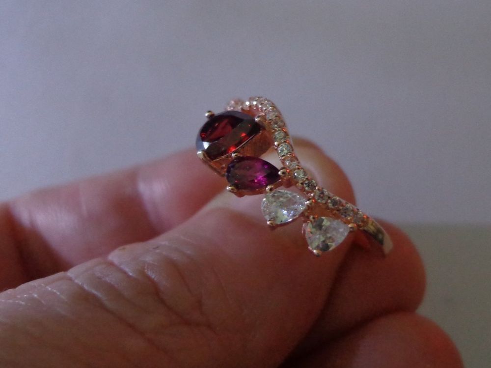 vrai/echte 13ct Grenat bague/ring (Neu (gemäss Beschreibung)) in lugnez ...