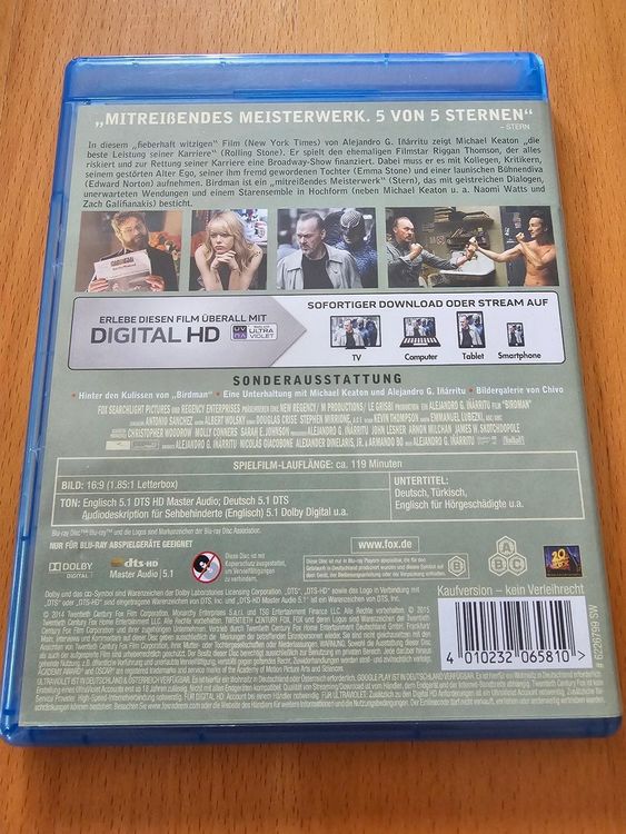 Blu Ray - Birdman (Michael Keaton, Emma Stone...) (Gebraucht) in ...