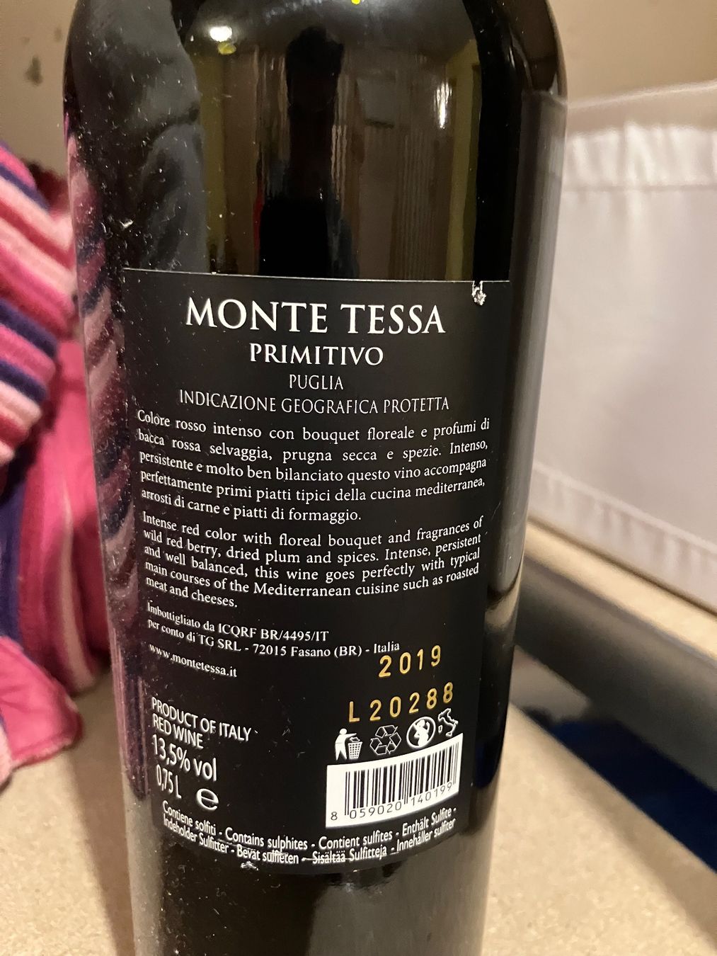 Monte Tesa Primitivo Puglia IGP 2019 - 🍷 (Gebraucht) in rorschach für ...