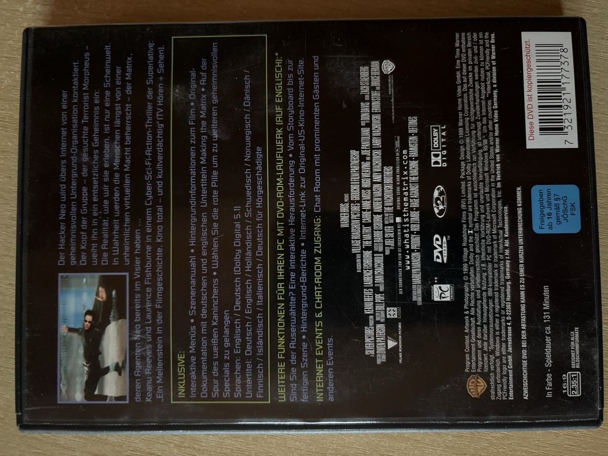 The Matrix DVD - Science Fiction Klassiker zu verkaufen! (Gebraucht) in ...