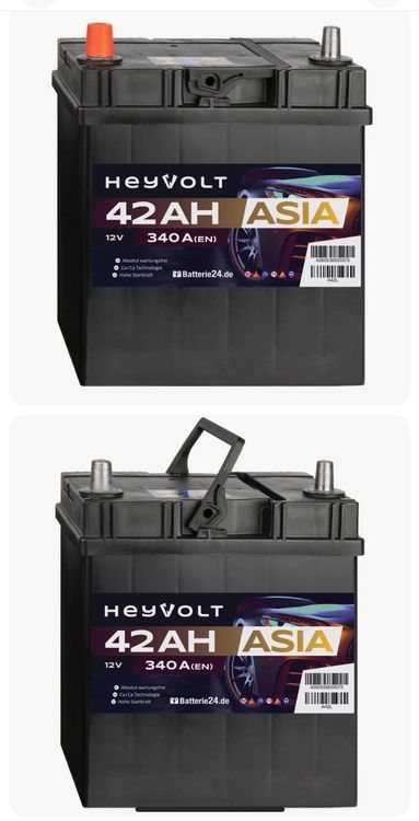 Autobatterie 12V 42Ah HeyVolt ASIA A42L Starterbatterie (Neu und originalverpackt) in Oberbüren ...