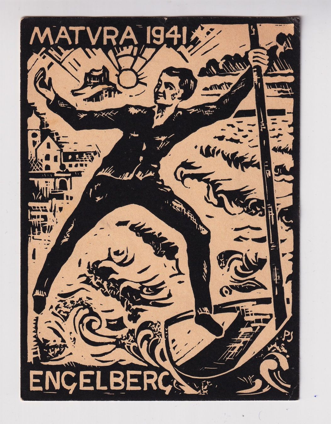 CH, 1941, Postkarte MATURA 1941 Engelberg, ungelaufen (Gebraucht) in ...