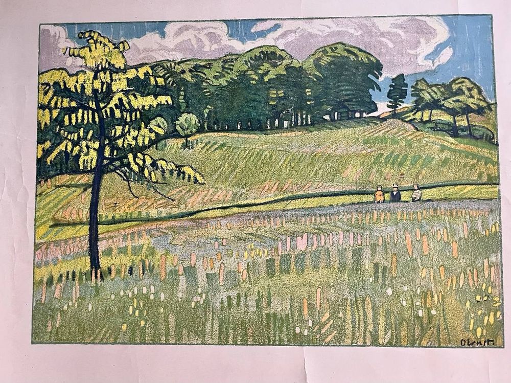 Vintage Swiss Landscape Print, Signed Otto Ernst, ca 1940 (Gebraucht ...