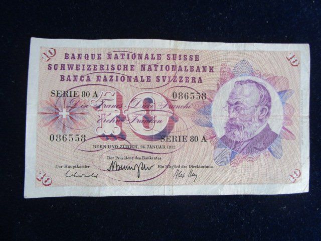 10er Banknote Serie 80 A - 24. Januar 1972 | Kaufen auf Ricardo