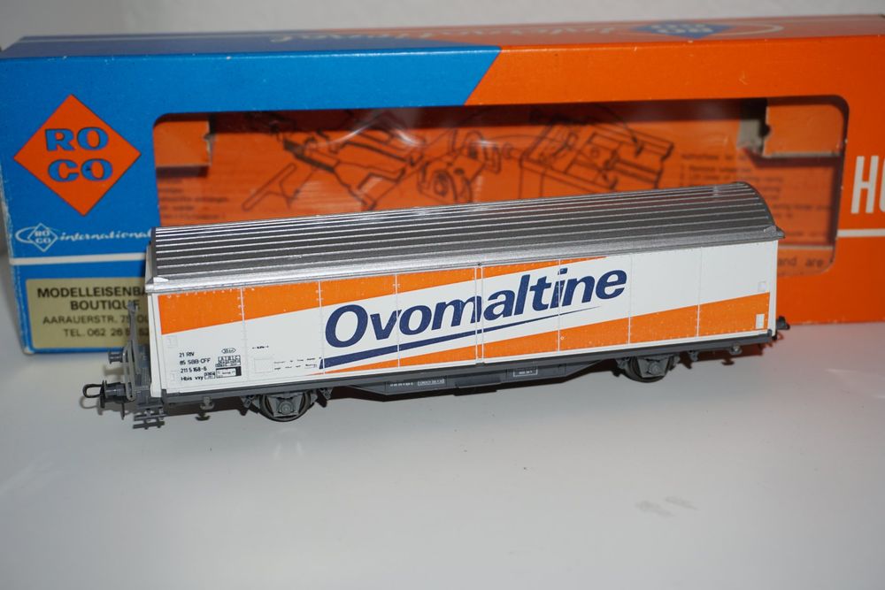 Roco 4340 - SBB Hbis Schiebewandwagen Ovomaltine H0/DC (Gebraucht) in ...