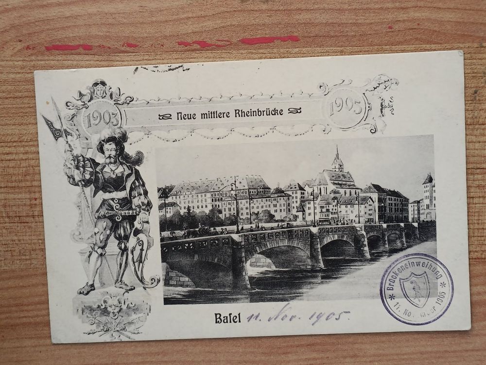 Alte PK / Basel - Neue mittlere Rheinbrücke / gelaufen 1905 (Gebraucht) in Brugg AG für CHF 15 ...