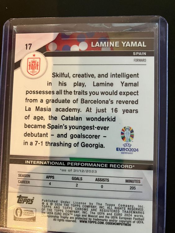 Lamine Yamal Rookie Karte Spanien Topps Euro 2024 Base | Acheter sur ...