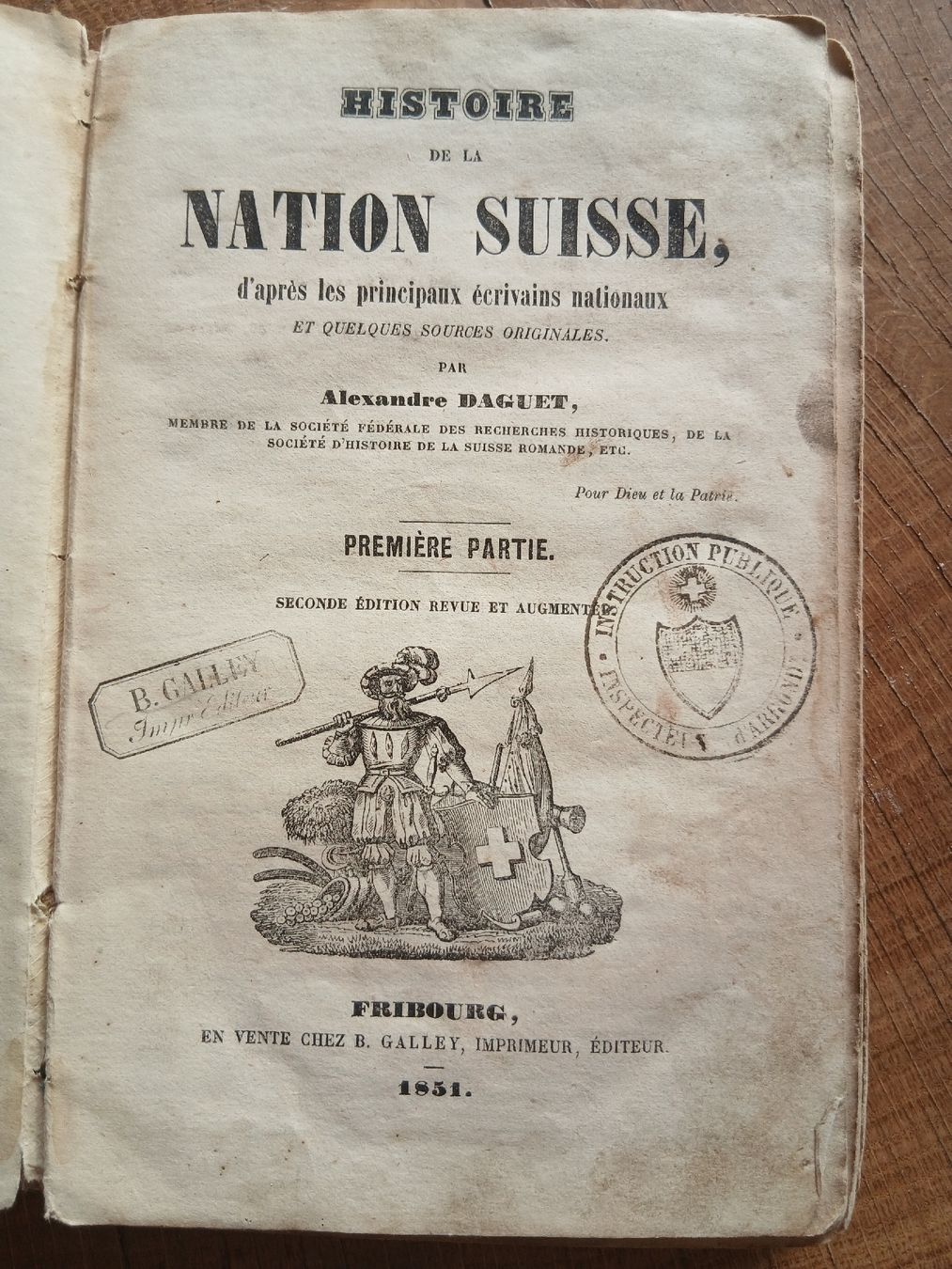Histoire de la Nation Suisse, édition 1851, Fribourg (Gebraucht) in ...