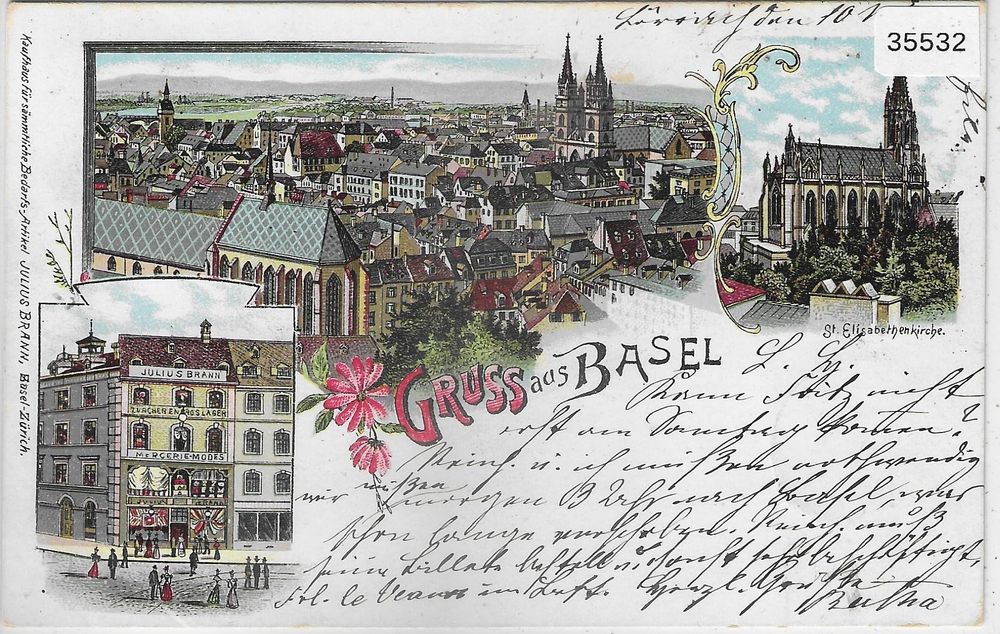 Gruss aus Basel - Julius Brann - Litho 1898 | Kaufen auf Ricardo