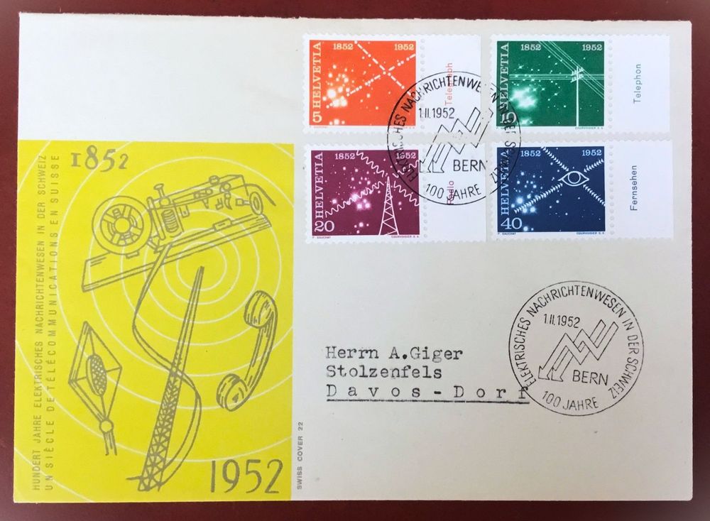 1952, selten: ILLUSTRIERTER FDC MIT TABS (komplette Serie). (Gebraucht ...