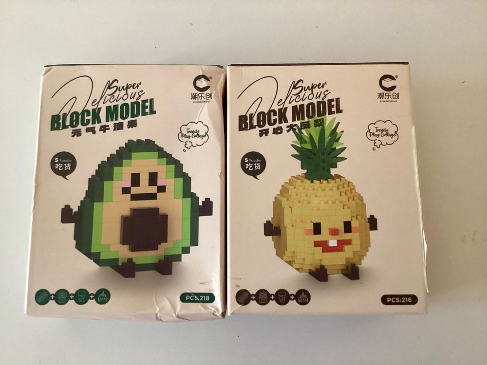 Block Model 8922 Avocado + 8923 Ananas. Kein Lego. (Neu und ...