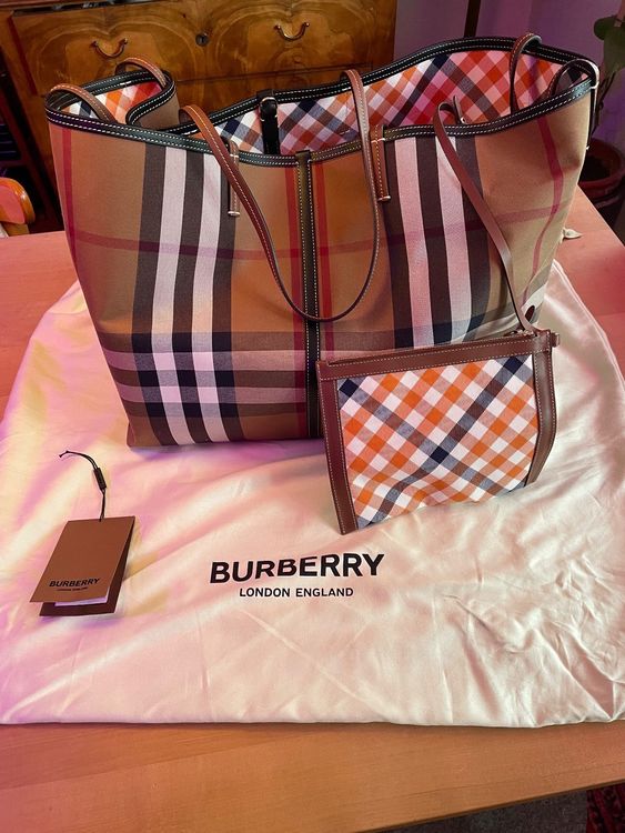 BURBERRY XL BEACH SHOPPER IN BRAUN AUS BAUMWOLLE UND LEDER (Neu (gemäss ...