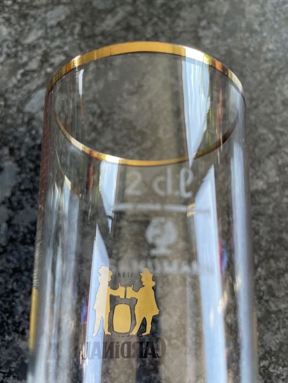 2 x 2 dl Cardinal Stangen - Bierglas - Goldrand - Vintage (Neu (gemäss ...
