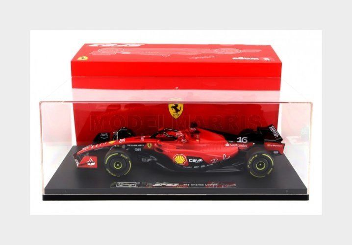 FERRARI SF-23 TEAM SCUDERIA #16 Leclerc 1/18 Vitrine NEU (Neu und ...