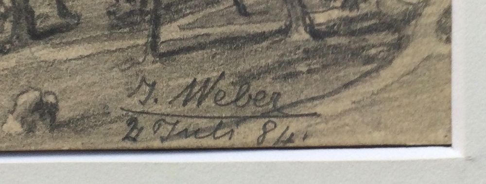 J. Weber Antike Landschaft Zeichnung | Kaufen auf Ricardo