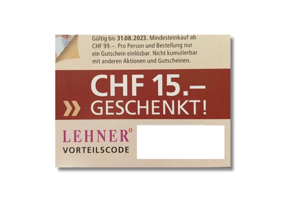LEHNER Gutschein | Kaufen auf Ricardo