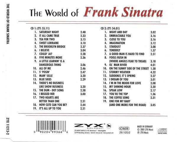 set 2CD's - the World of Frank Sinatra inc. "Saturday Night" (D'occasion) à Unterbäch pour CHF 3 ...
