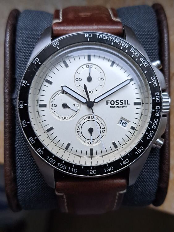 Fossil Stoppuhr mit Tachometer, Lederband | Kaufen auf Ricardo