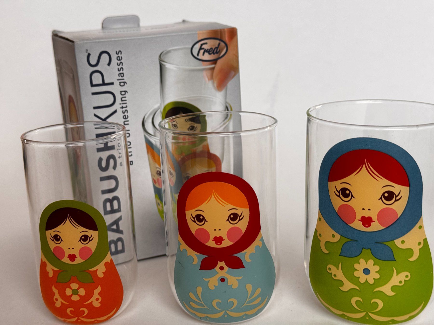 Ensemble de 3 verres Babushkups Fred - Nouveaux et origin... (D ...