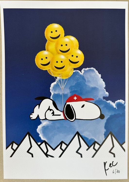KeC: Snoopy flying over Switzerland, signiert 6/10 | Kaufen auf Ricardo