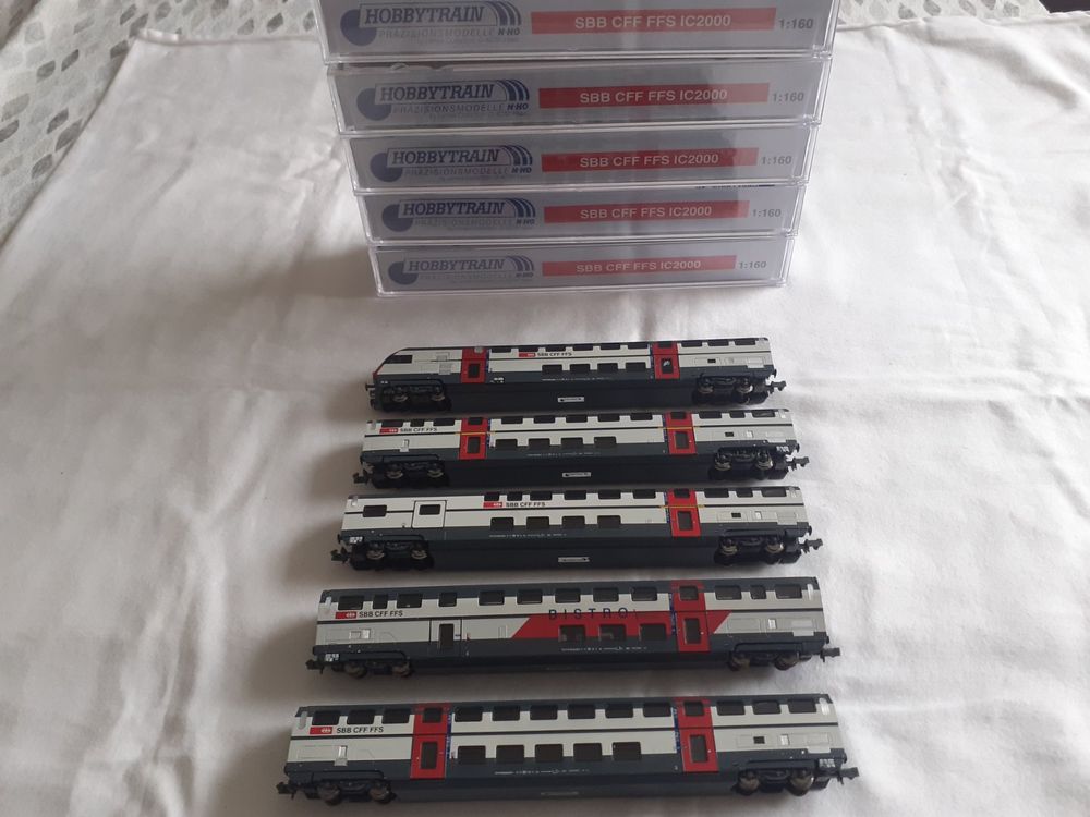 5 Hobbytrain Doppelstockwagen IC 2000 Spur N (Neu (gemäss Beschreibung ...