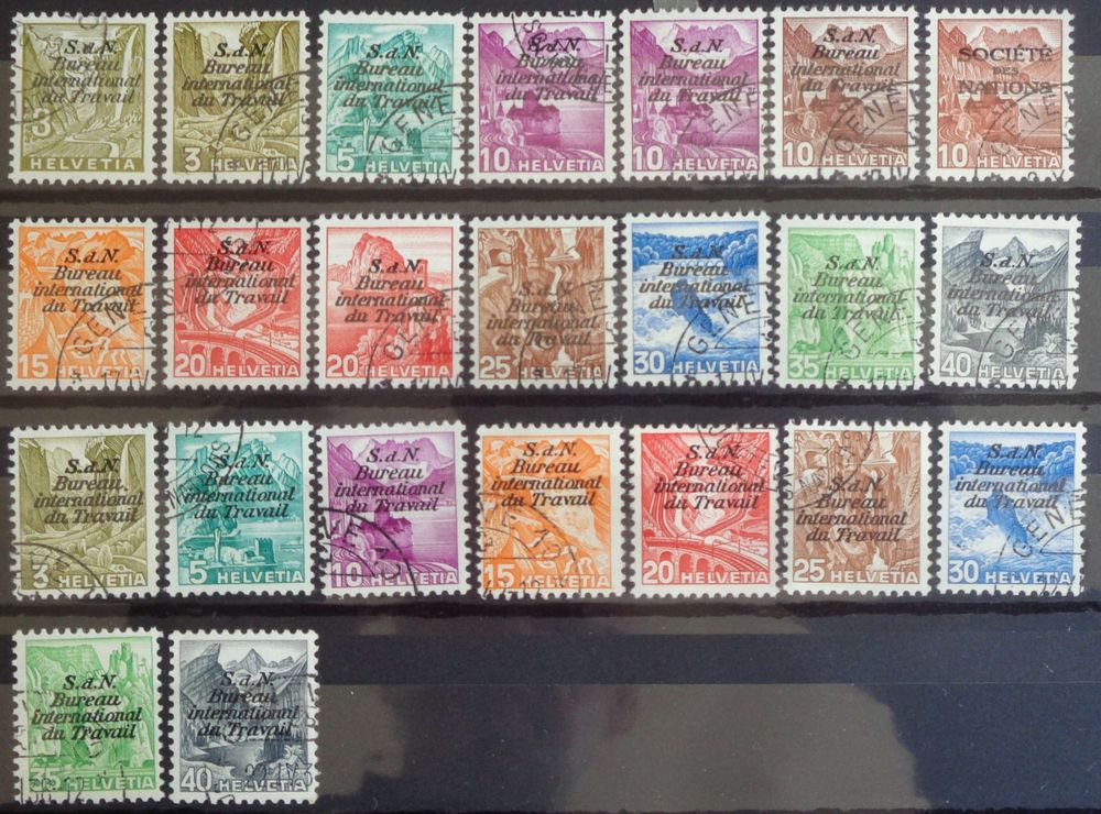 DIENSTMARKEN BIT 1936: Landschaften, glatt+geriffelt, O (Gebraucht) in Zürich für CHF 7.3 – mit ...