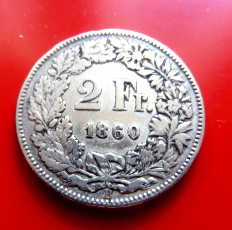SCHWEIZER 2 Fr. 1860 ss-vorz- diese Münze ist 163 Jahre alt. (Gebraucht) in Glis für CHF 61 ...