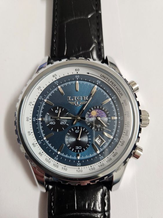 Sehr schöne luxuriöse Herren Uhr - mit Lederarmband | Kaufen auf Ricardo