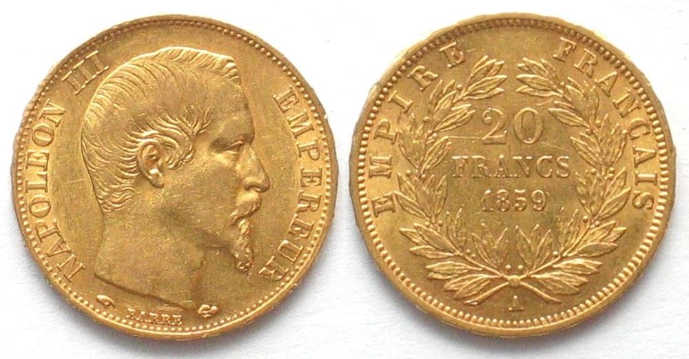 FRANKREICH 20 Francs 1859 A Paris (Antik) in Riehen für CHF 425 – mit ...