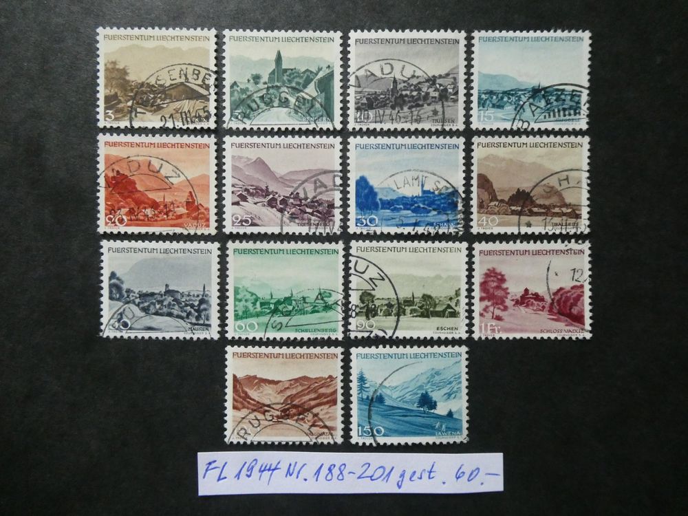 FL 1944 Nr. 188-201 gestempelt (Gebraucht) in Lausen für CHF 9 – mit Lieferung auf Ricardo kaufen
