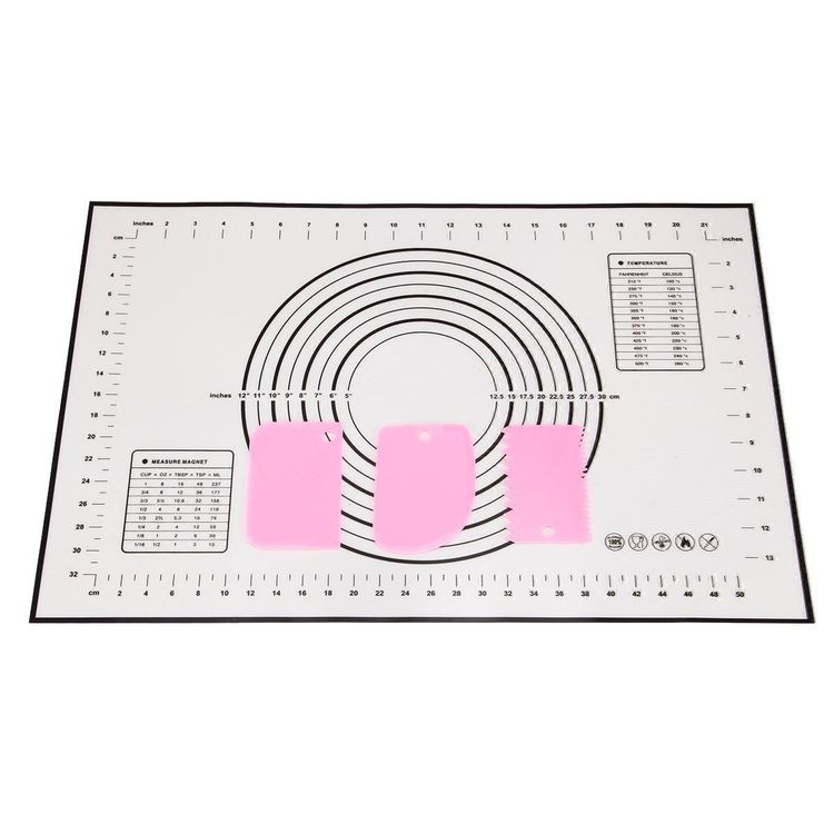 Backmatte Teigmatte 60x40cm mit Schaber (Neu (gemäss Beschreibung)) in ...