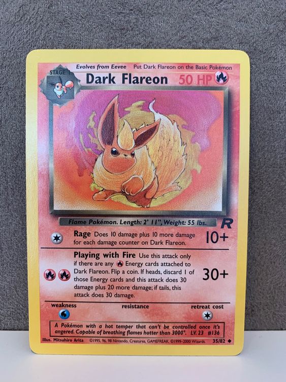 35/82 Dark Flareon Flamara ENG Pokemon Team Rocket | Kaufen auf Ricardo