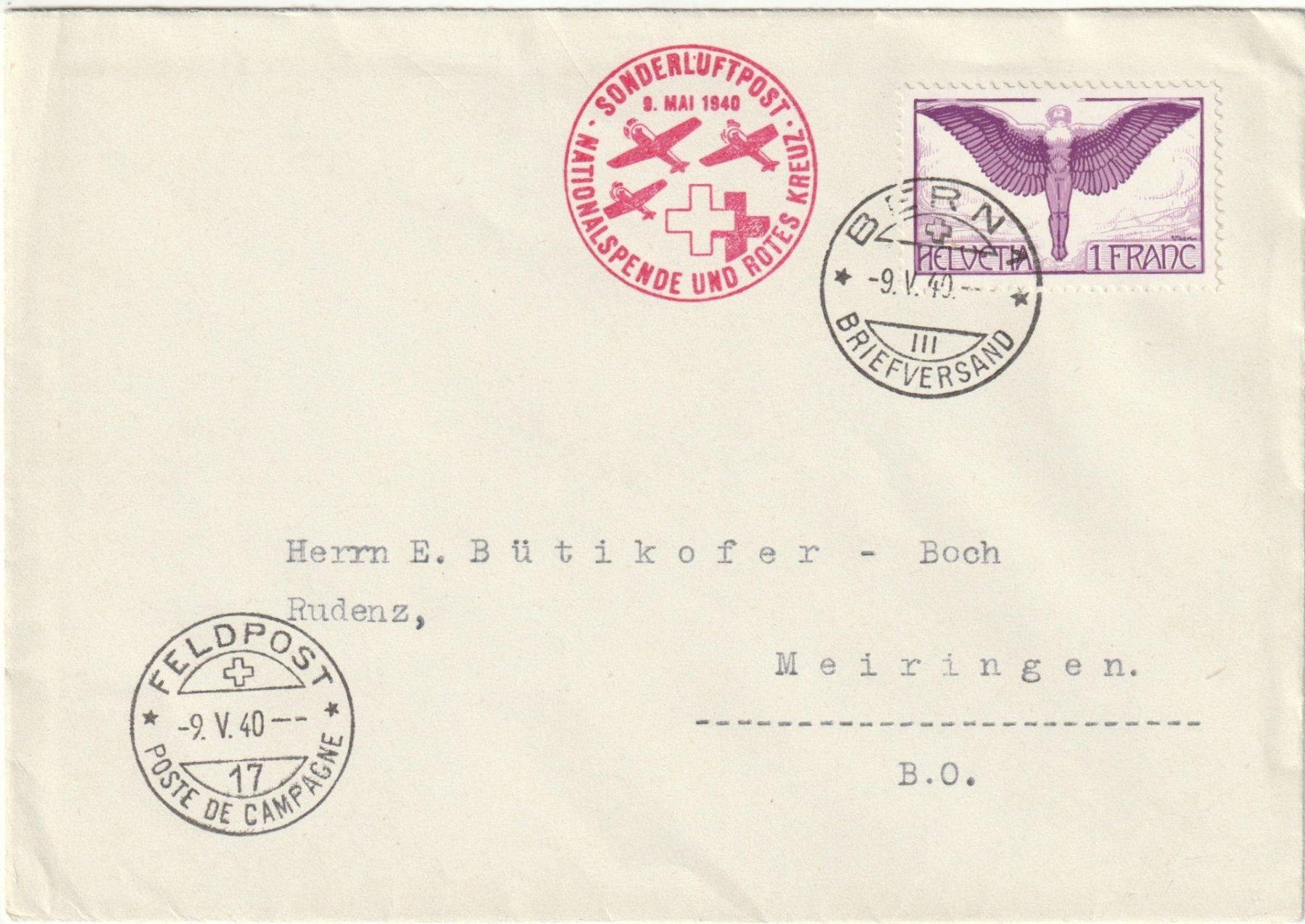 Rot Kreuz-Flug 1940, von Bern nach Bern (Gebraucht) in Turgi für CHF 5 – mit Lieferung auf ...