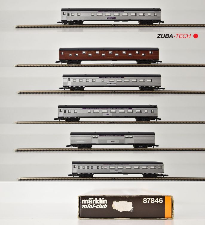 Märklin mini-club 8746 Streamlinerwagen-Set ACL/PRR Spur Z (Gebraucht ...