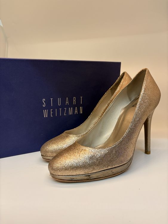 Stuart Weitzman Glitterswoon Pump Gold Glutter Eu 38.5 (Gebraucht) in ...