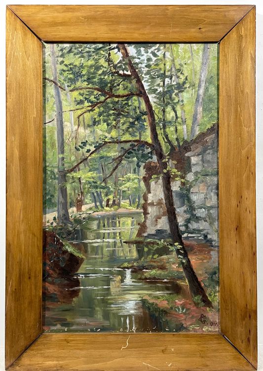 Fluss Szene im Wald Antikes Gemälde Monogrammiert (Gebraucht) in Root für CHF 30 – mit Lieferung ...