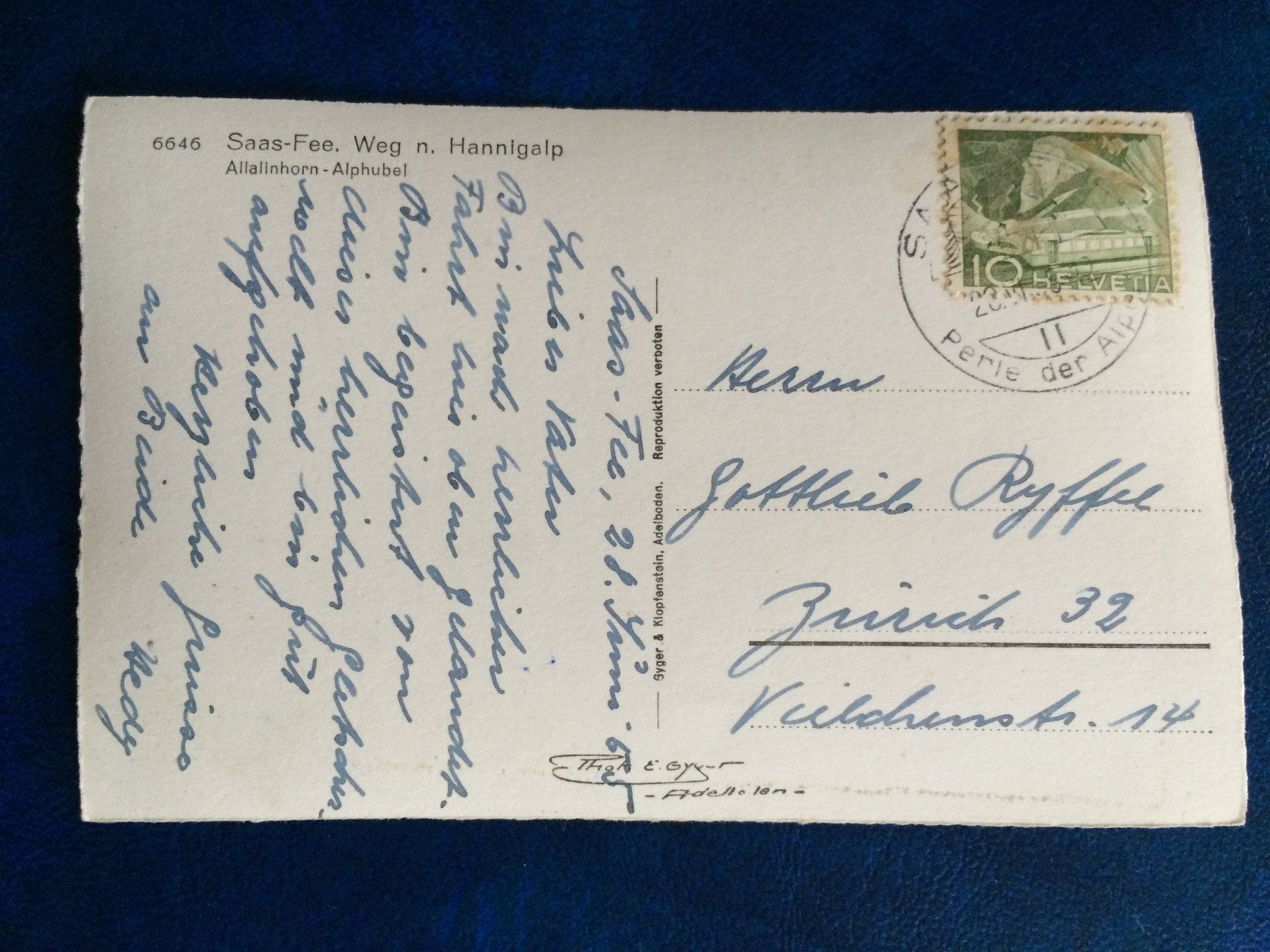 Weg nach Hannigalp Allalinhorn AK Wallis Strassen belebt (Gebraucht) in ...