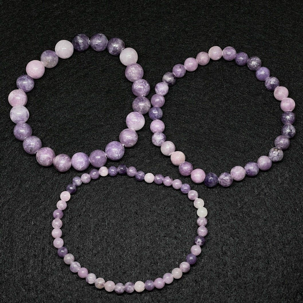 Amethyst Stretch Armbänder - 3er-Set, 4,6,8mm (Neu (gemäss Beschreibung ...