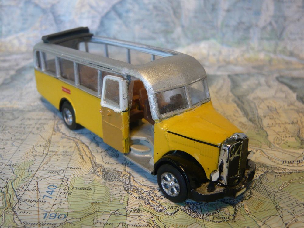 SAURER 4C Postauto Brändli Z2F 1.87 H0 OVP Saurer Modellbau (Neu und ...