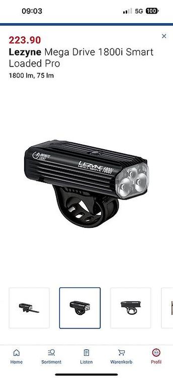 Lezyne Mega Drive 1800i Smart USB (1800 lm ) (Gebraucht) in Allschwil für CHF 80 – mit Lieferung ...